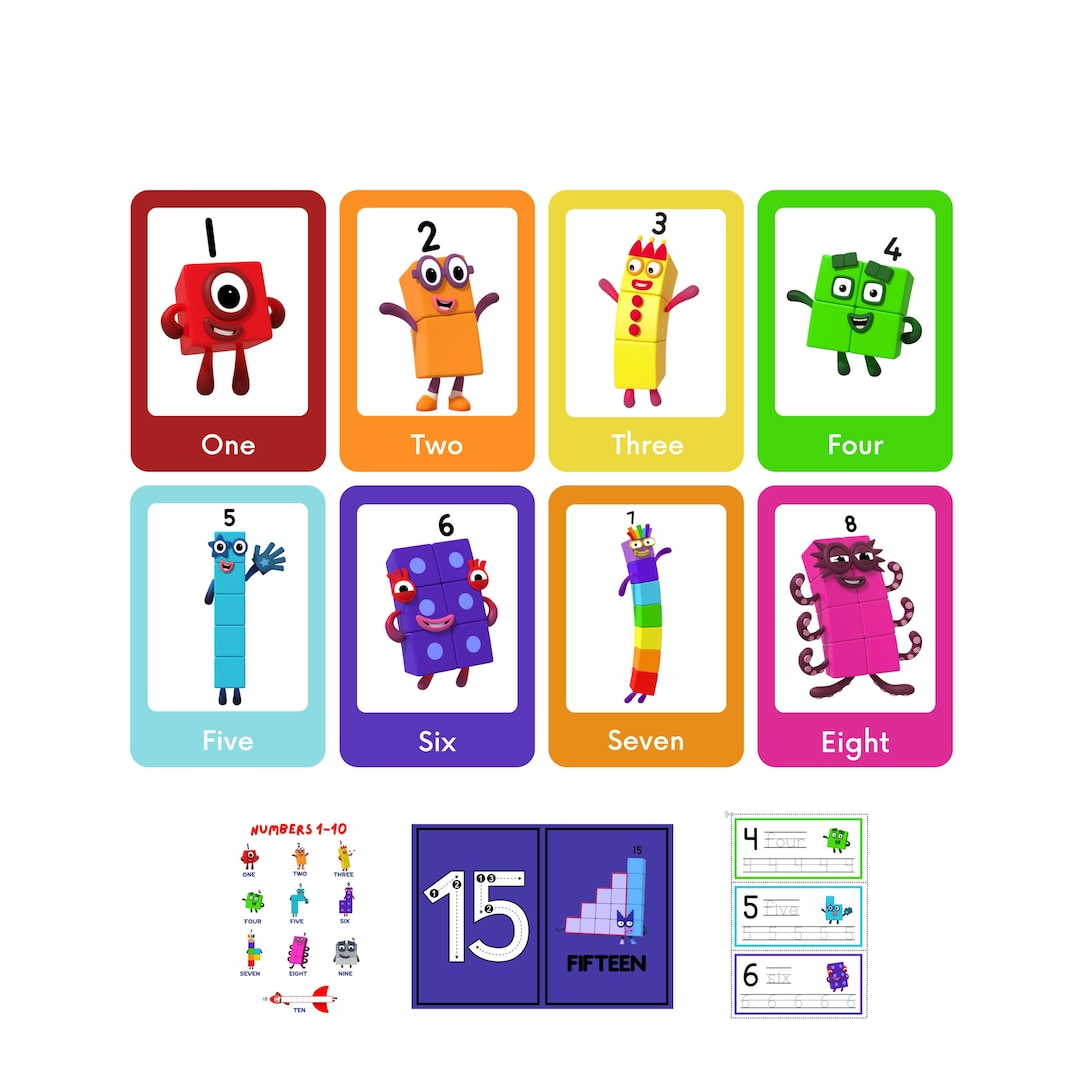 Numberblocks Printable Bundle Preschool Math Flashcards, Number Tracing ...