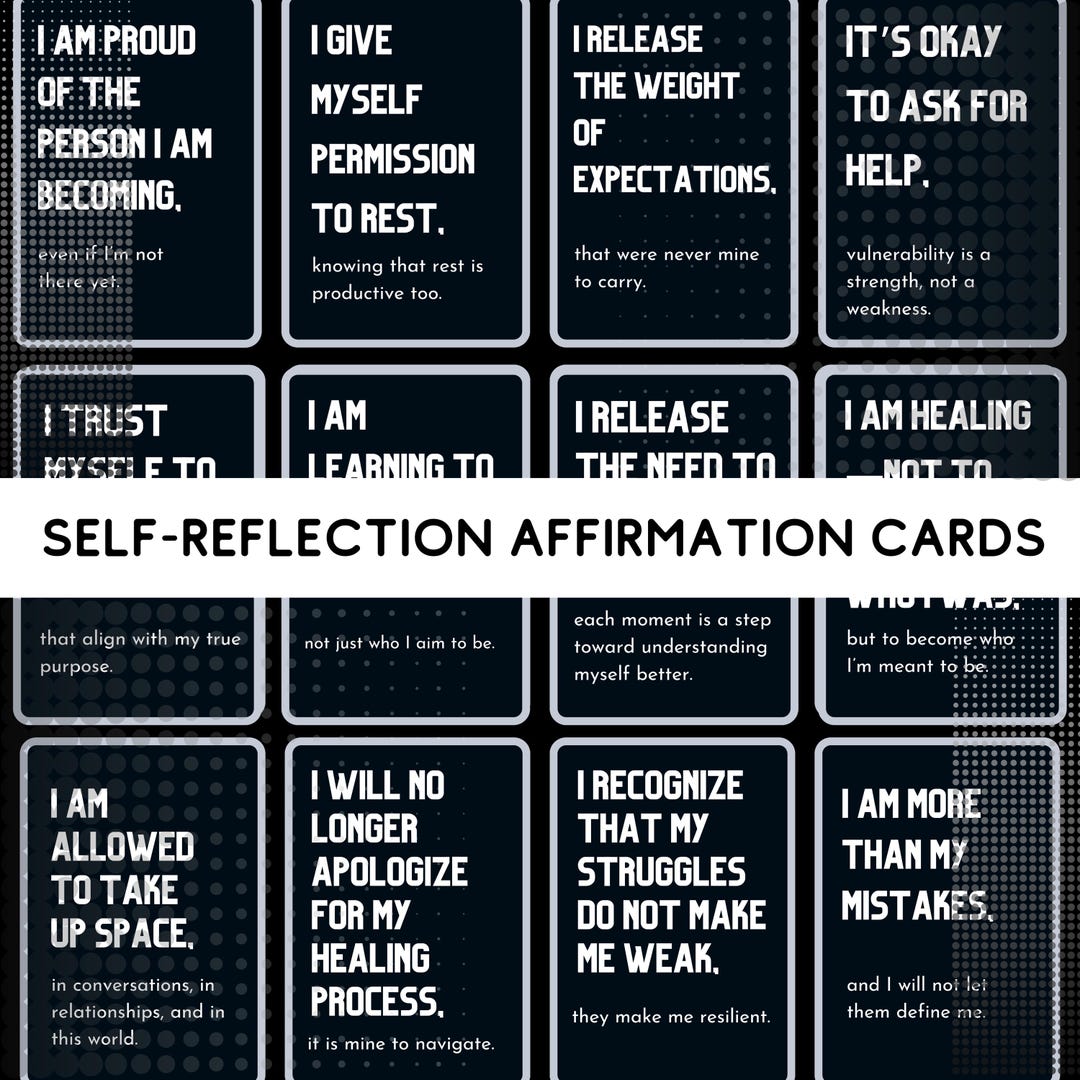 40 Self-reflection Affirmation Cards Instant Download PDF for Healing ...