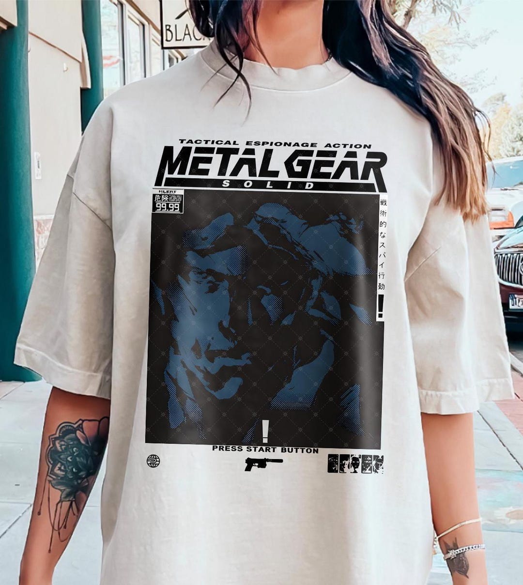 Casual Metal Gear Solid Snakes T-shirts, Retro Crewneck All Seasons ...