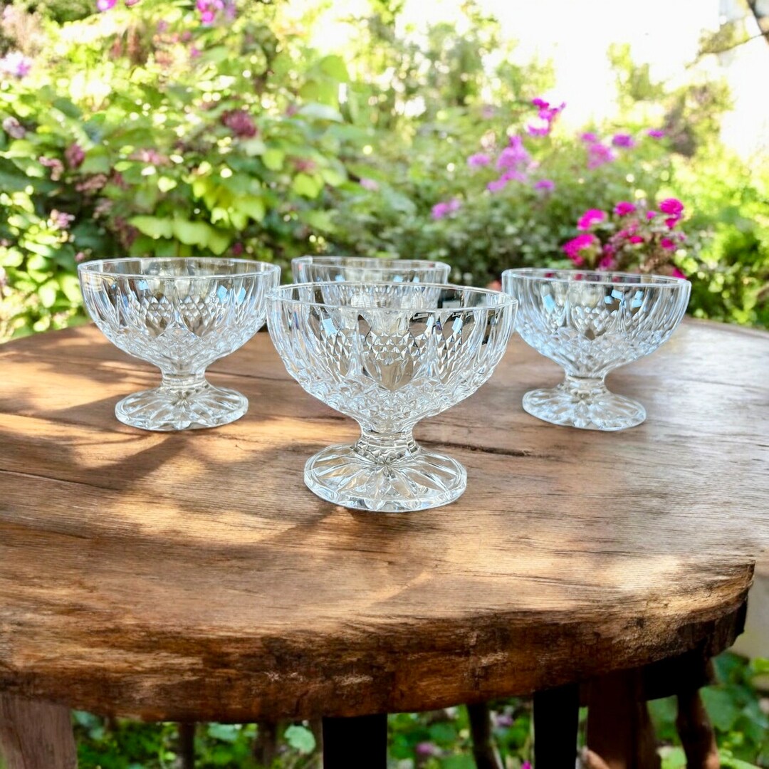 Crystal D’arques Durand Longchamp Dessert Dishes | Set of Elegant ...
