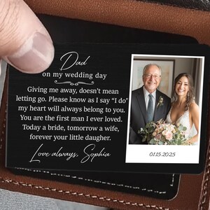 Personalized Father of the Bride Wallet Card Wedding Gift for Dad With ...