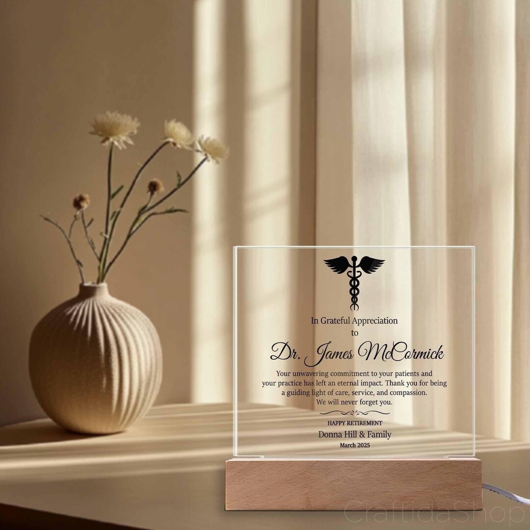 Personalized Retirement Appreciation Plaque for Doctor, Gift for Doctor ...