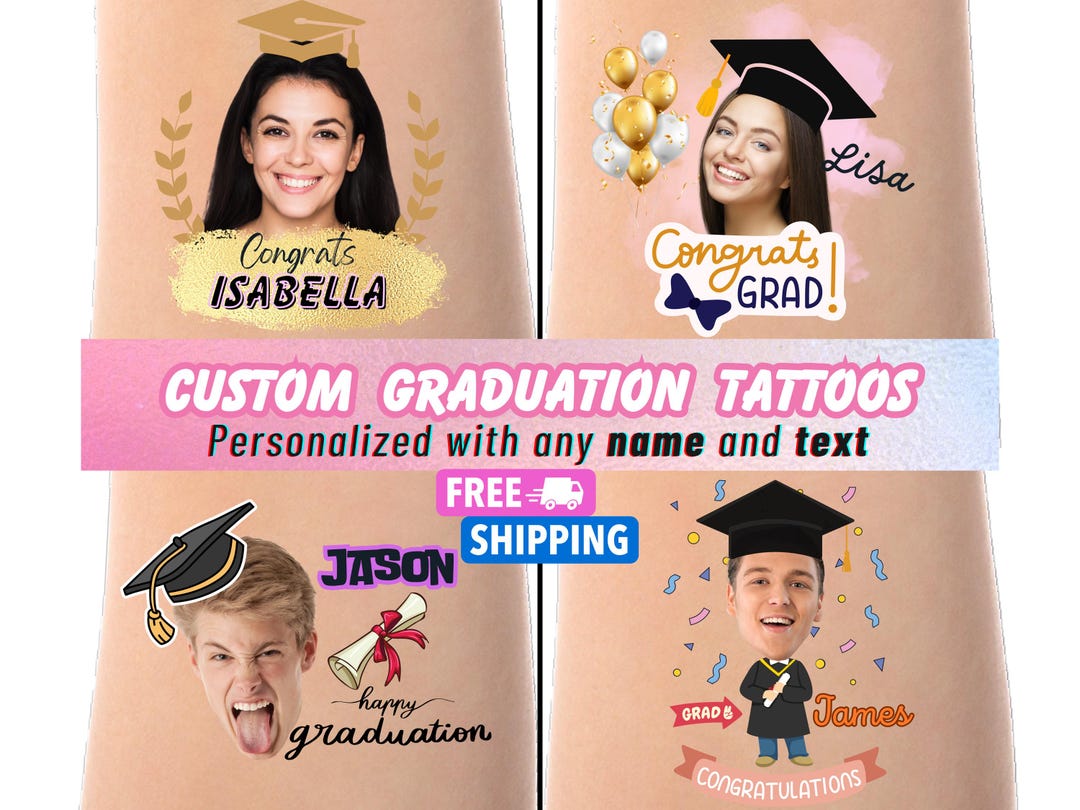 Custom Graduation Tattoo, Graduation Gifts Son, Grad Party Decor ...