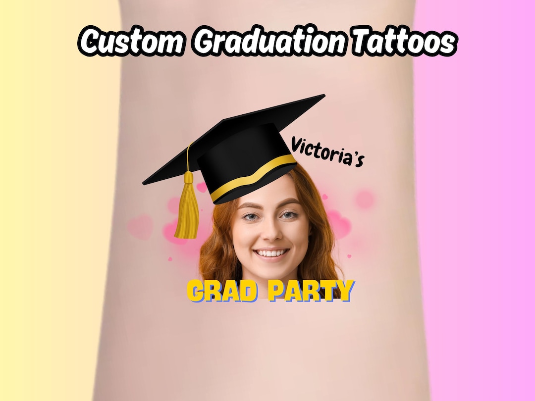 Custom Graduation Tattoo, Graduation Gifts Son, Grad Party Decor ...