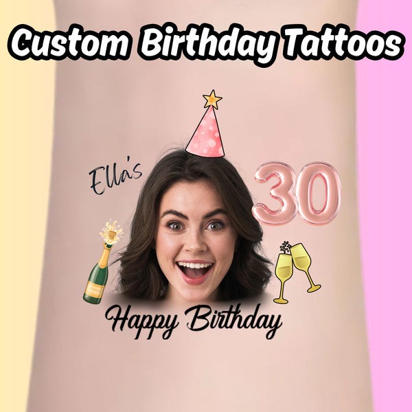 Custom Tattoo Birthday - Etsy