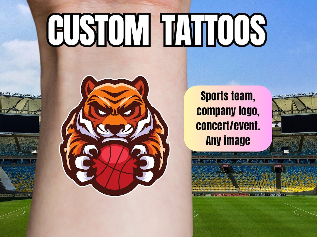 Custom Logo Tattoo, Company Logo, Sports Team Tattoo, Custom Name ...
