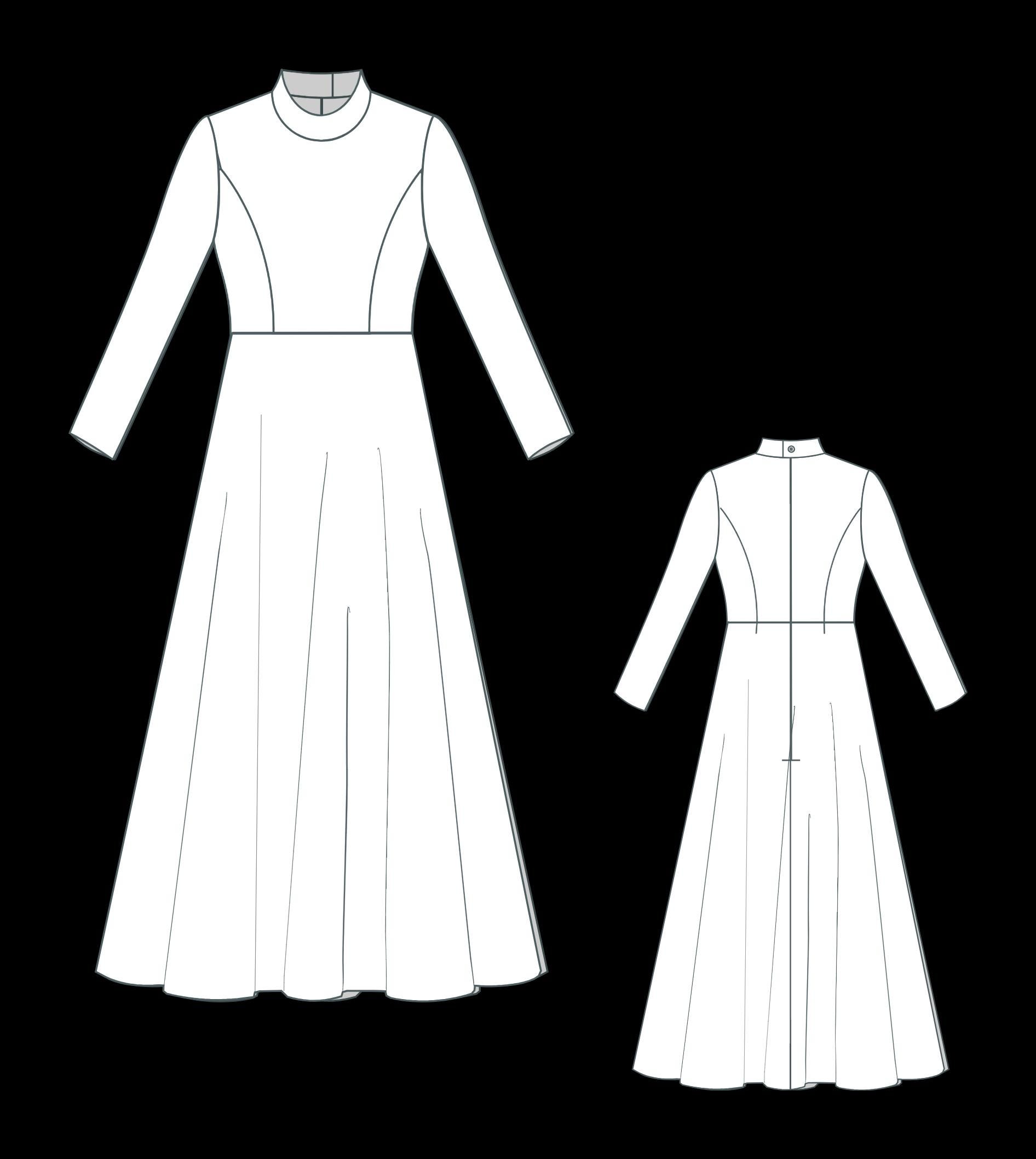 Renaissance High-collar Dress Sewing Pattern – Tea Lenght – PDF A0/A4 ...