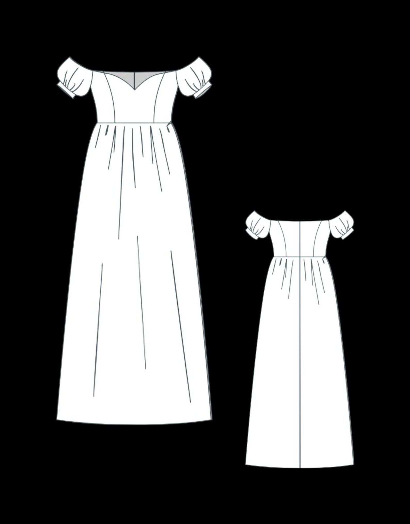 Gothic Puff Sleeve Dress Sewing Pattern – Witch Vampire Costume (PDF ...