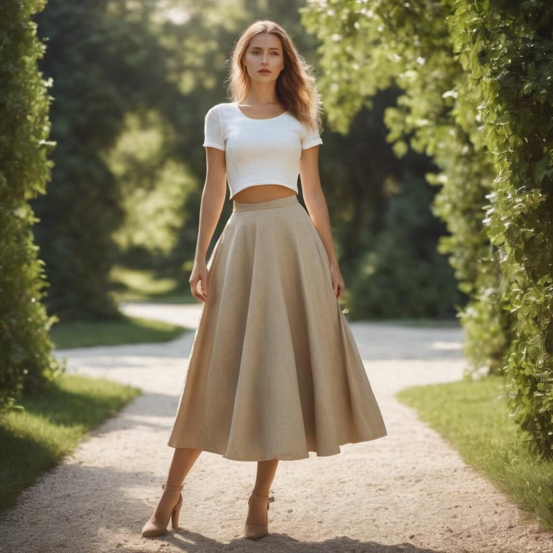 Linen Midi Skirt Sewing Pattern, Midi Skirt Pattern, Linen Skirt Sewing ...
