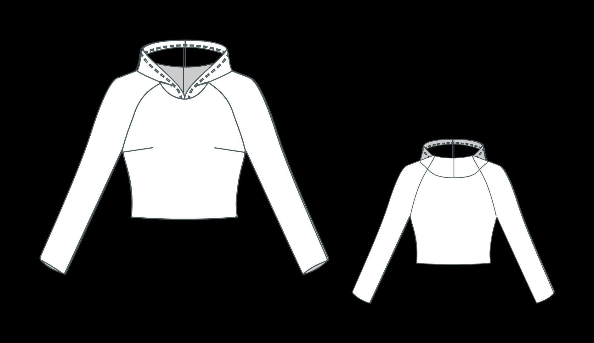 Hoodie Crop Sweatshirt Sewing Pattern: Raglan Sleeve, XS-4XL (PDF ...