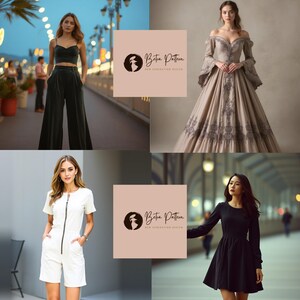 Gathered Midi Fall Dress Sewing Pattern: Long Sleeve (US;2-30,XS,4XL,A4 ...