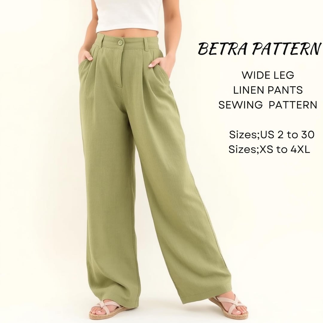 Wide Leg Linen Pants Sewing Patern,women Trousers Pattern,loose Fit ...