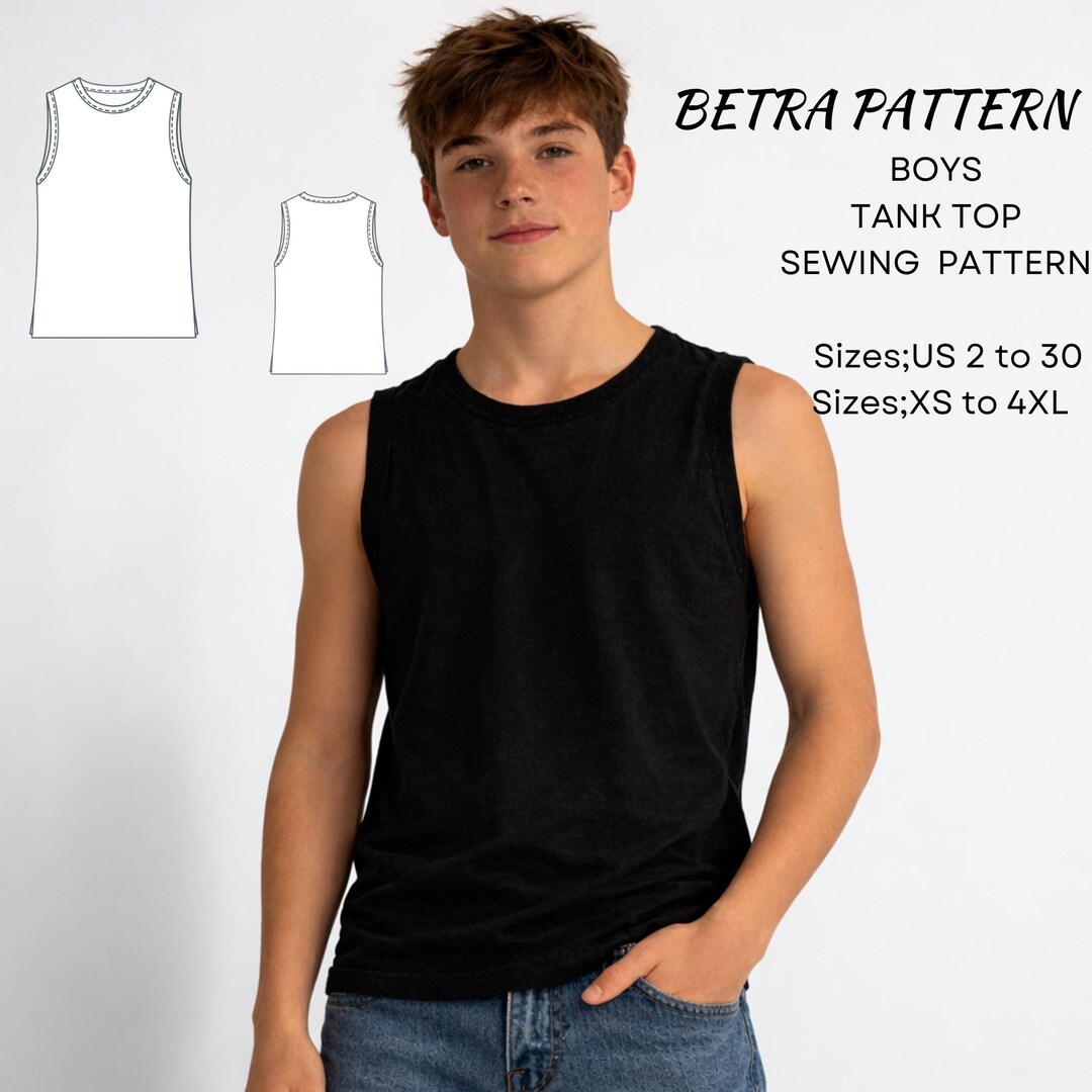 Boys Tank Top Sewing Pattern (pdf,a4-a0,girls Size 2–16 Years) - Etsy