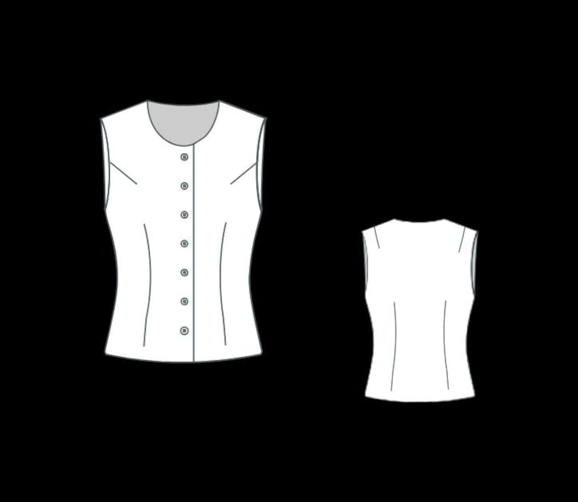 Classic Vest Sewing Pattern – Women’s Buttondown Waistcoat Jacket – PDF ...