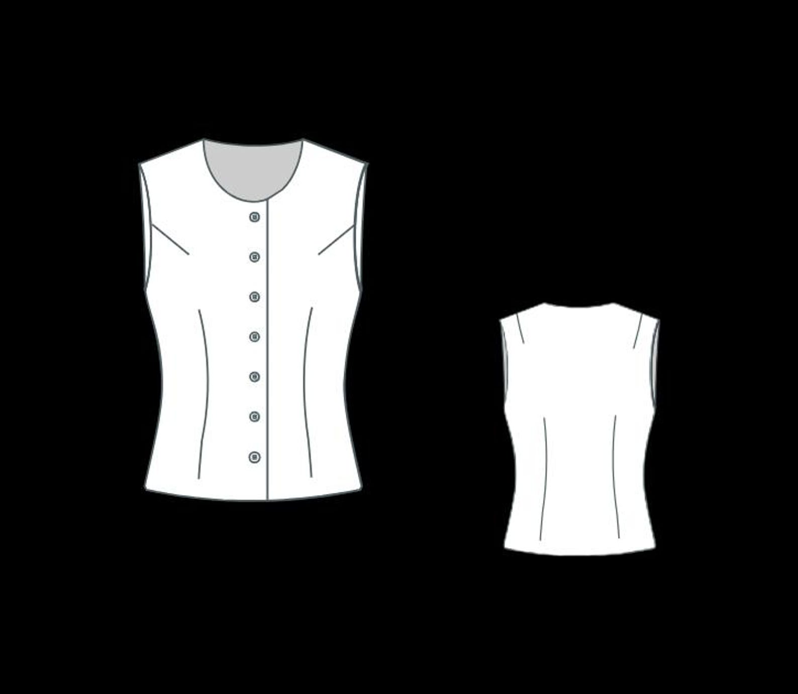 Classıc Vest Sewing Pattern,women Waistcoat Pattern,buttondown Vest ...