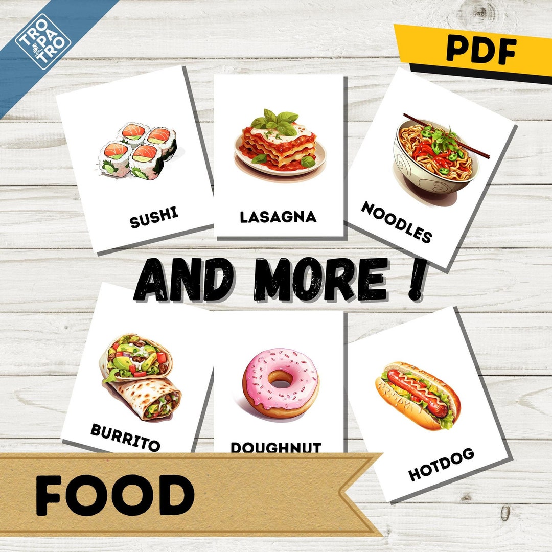 Food Flash Cards 16 Nomenclature PDF Flash Cards Printable Cards ...