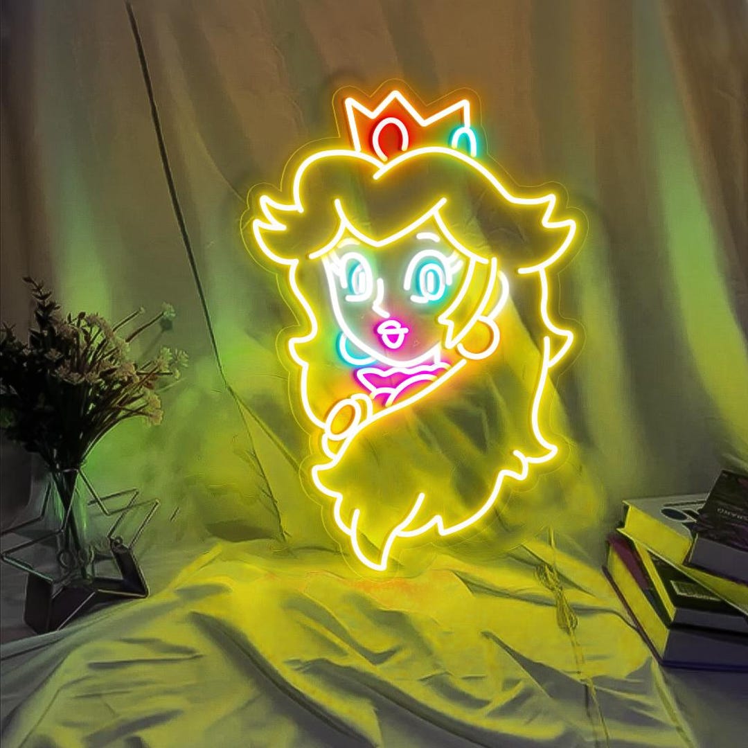 Mario Princess Neon Sign | Acrylic Sign | Led Neon Sign | Cartoon Neon ...