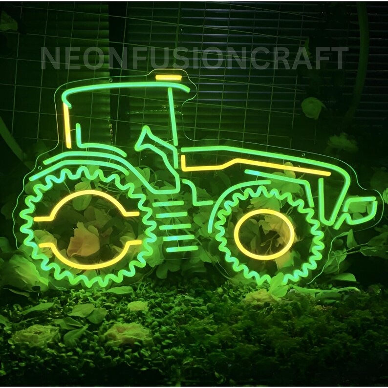 Tractor LED Neon Sign | Vehicle Neon Sign | Farmer Club Neon Sign ...