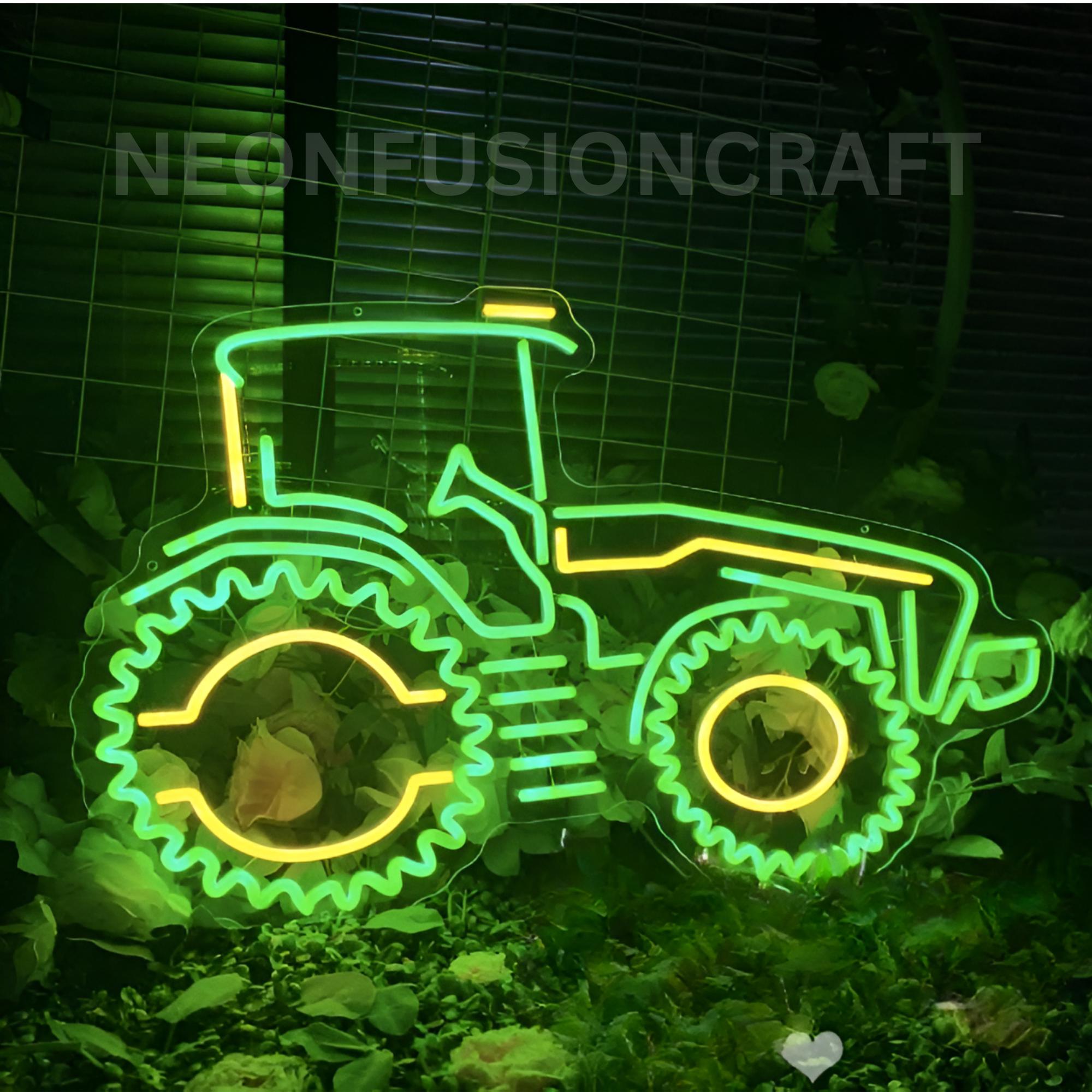 Tractor LED Neon Sign | Vehicle Neon Sign | Farmer Club Neon Sign ...