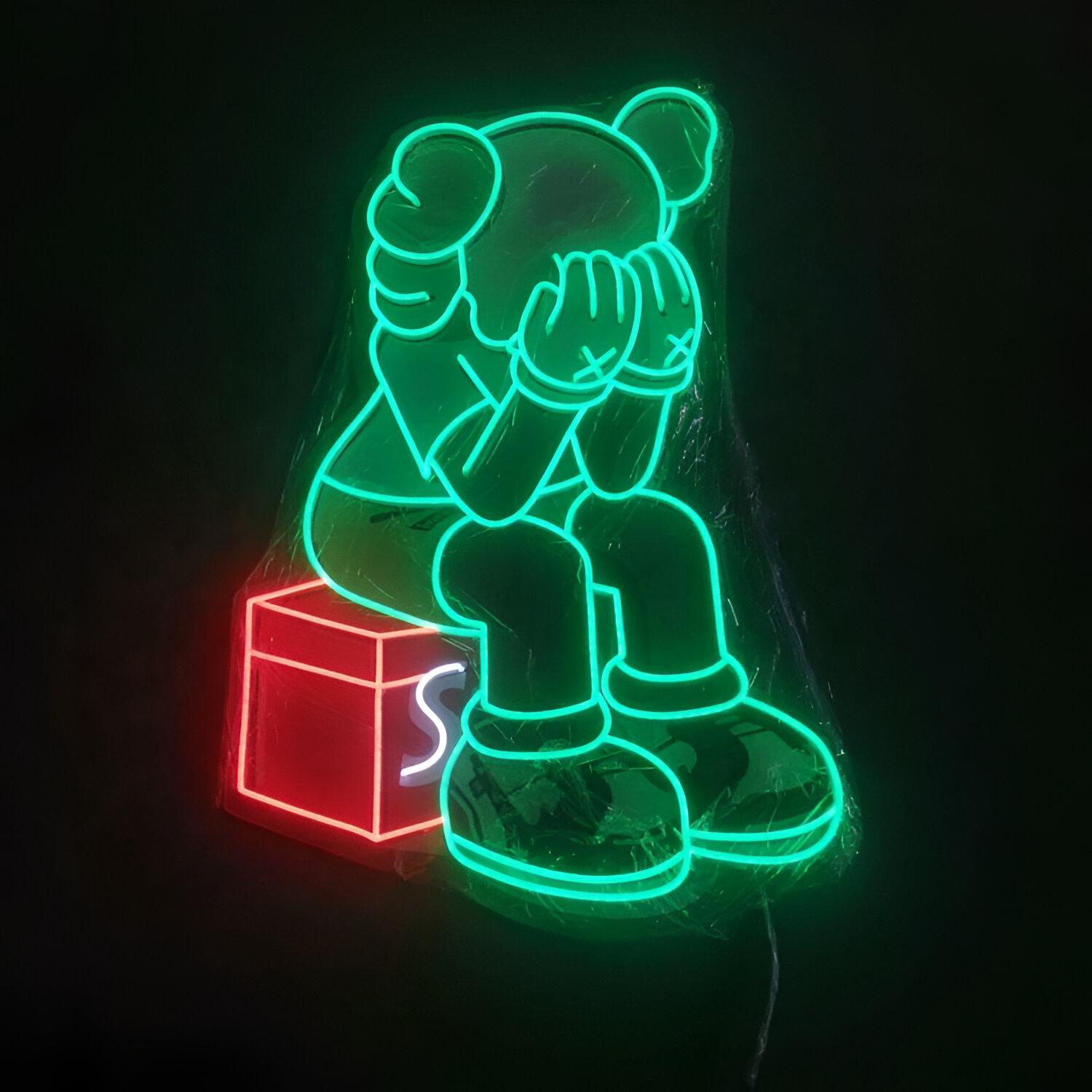 Kaws Crying Neon Sign | Anime Neon Sign | Led Neon Sign | Gaming Neon ...