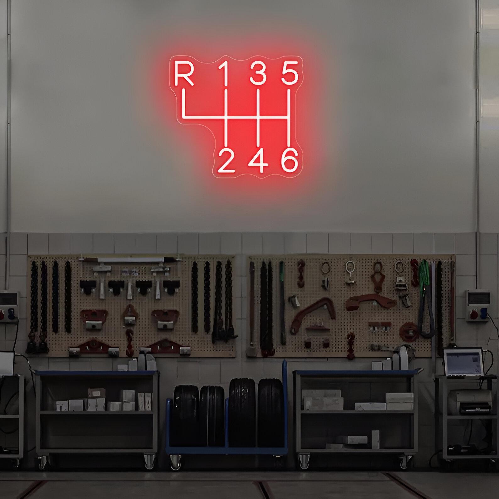 Car Gearbox Neon Sign for Wall Decor | Neon Light | Car Gearbox Sign ...