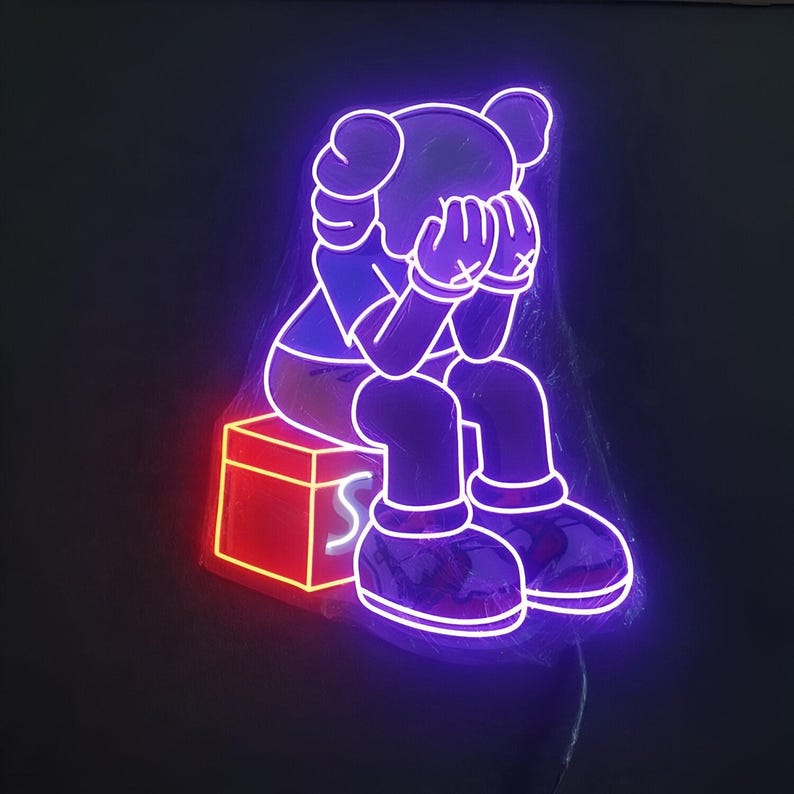 Kaws Crying Neon Sign | Anime Neon Sign | Led Neon Sign | Gaming Neon ...