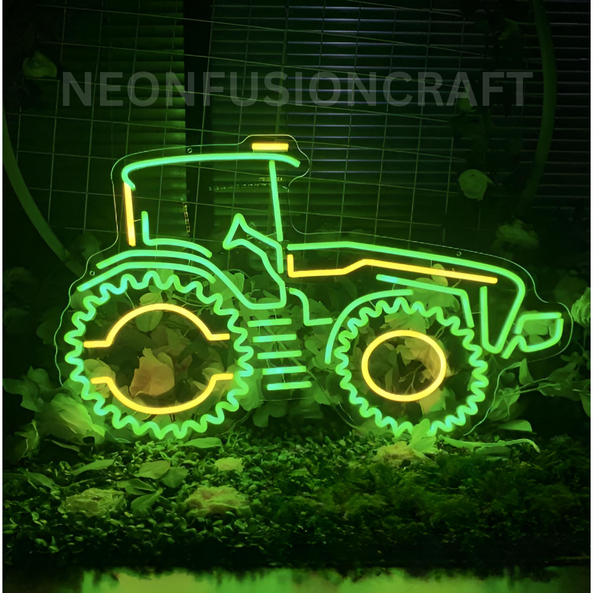 Tractor LED Neon Sign | Vehicle Neon Sign | Farmer Club Neon Sign ...