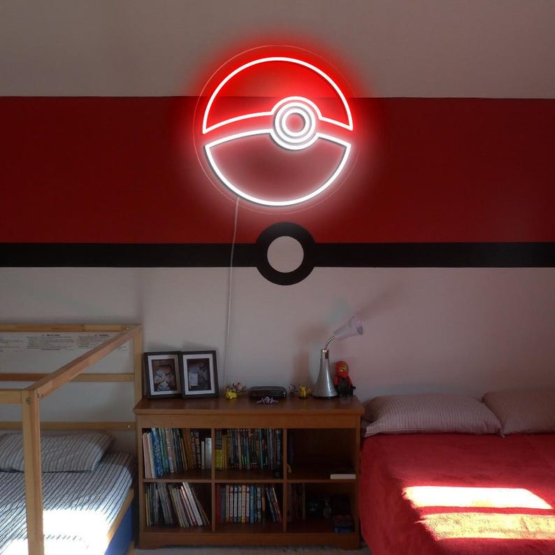 Pokeball Anime Neon Sign | Led Neon Sign | Acrylic Sign | Anime Neon ...