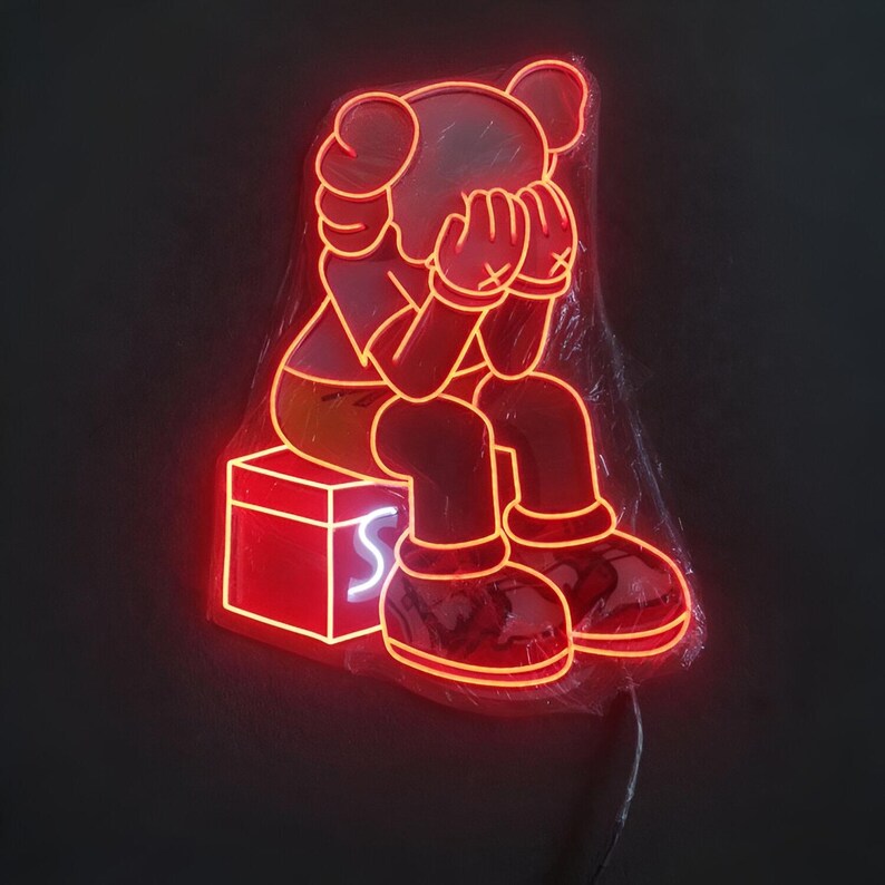 Kaws Crying Neon Sign | Anime Neon Sign | Led Neon Sign | Gaming Neon ...