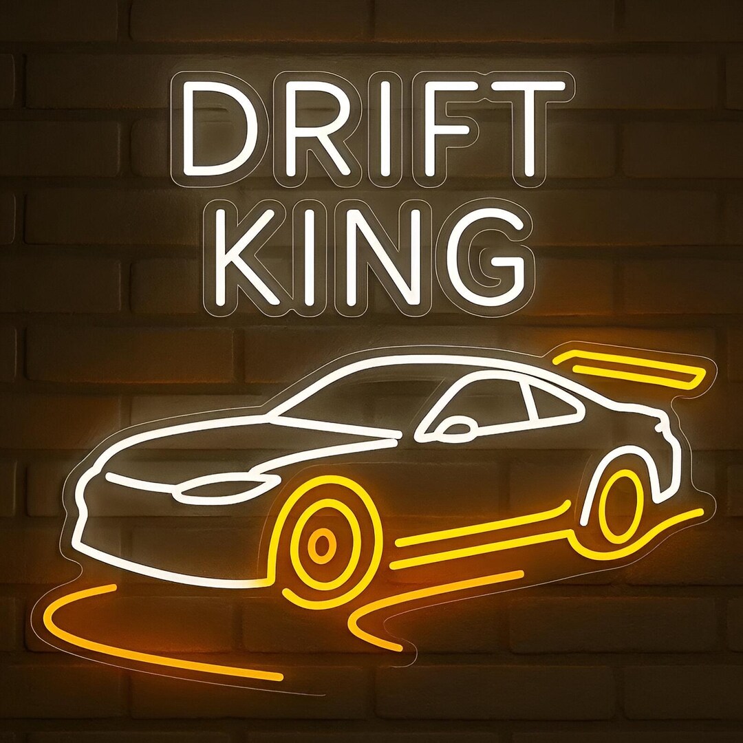 Drift King Led Neon Sign for Wall Decor | Gaming Neon Sign | Garage ...