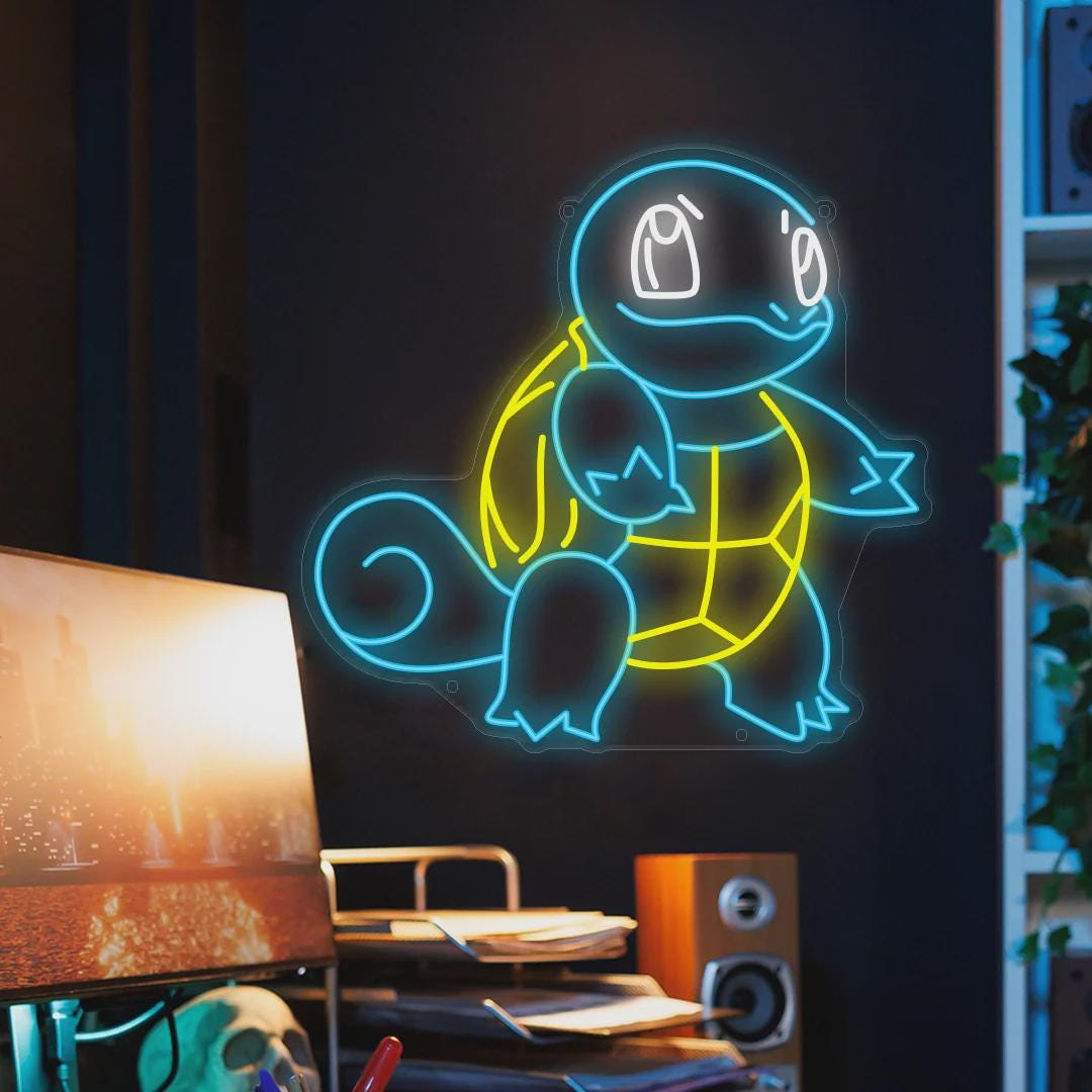 Pokemon Squirtle Neon Sign | Anime Neon Sign | Acrylic Sign | Led Neon ...