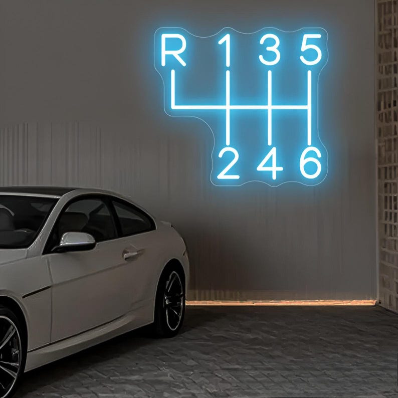 Car Gearbox Neon Sign for Wall Decor | Neon Light | Car Gearbox Sign ...