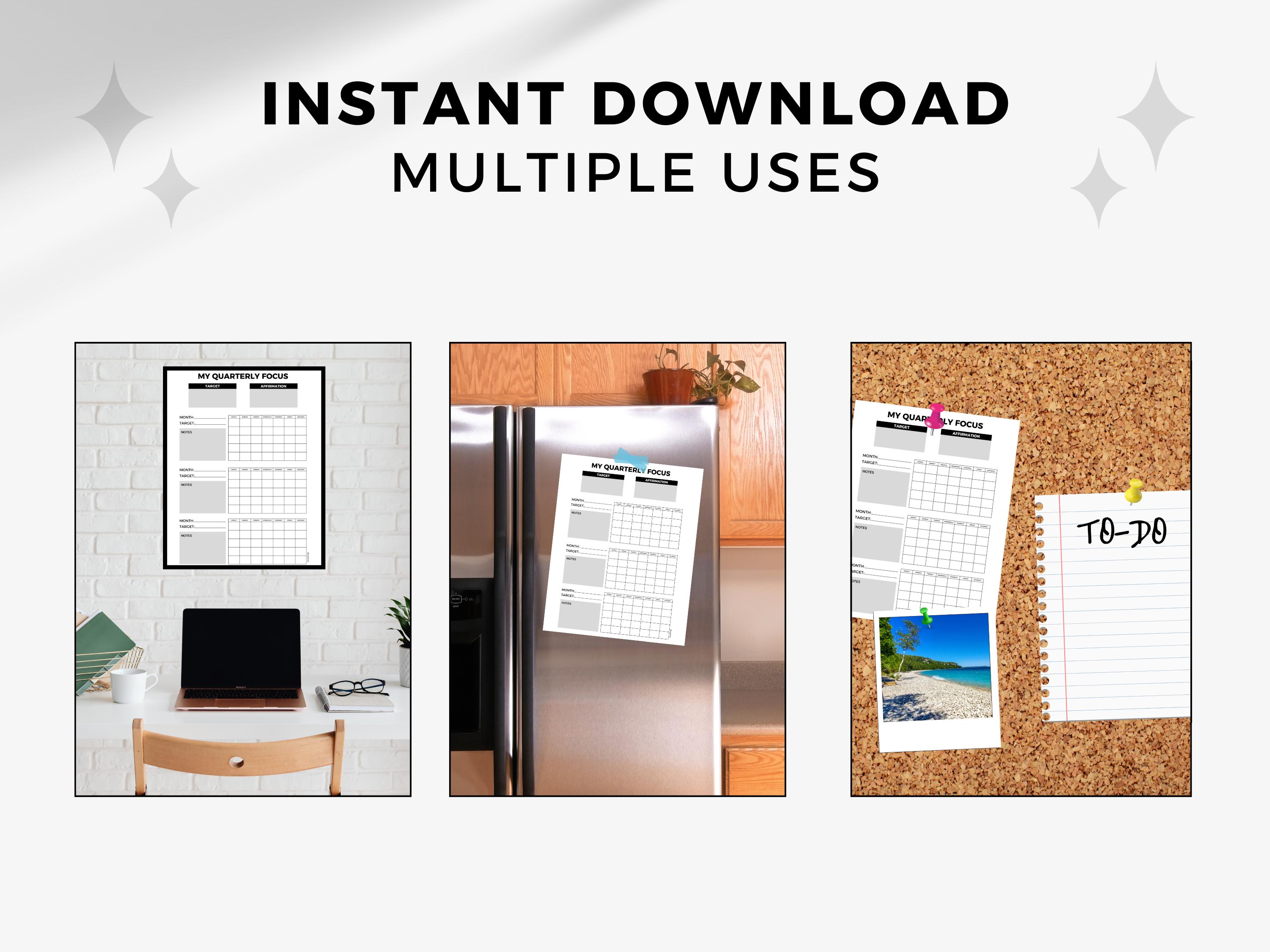 Printable, Reusable 3-month Calendar - 4 Neutral Colors - Etsy