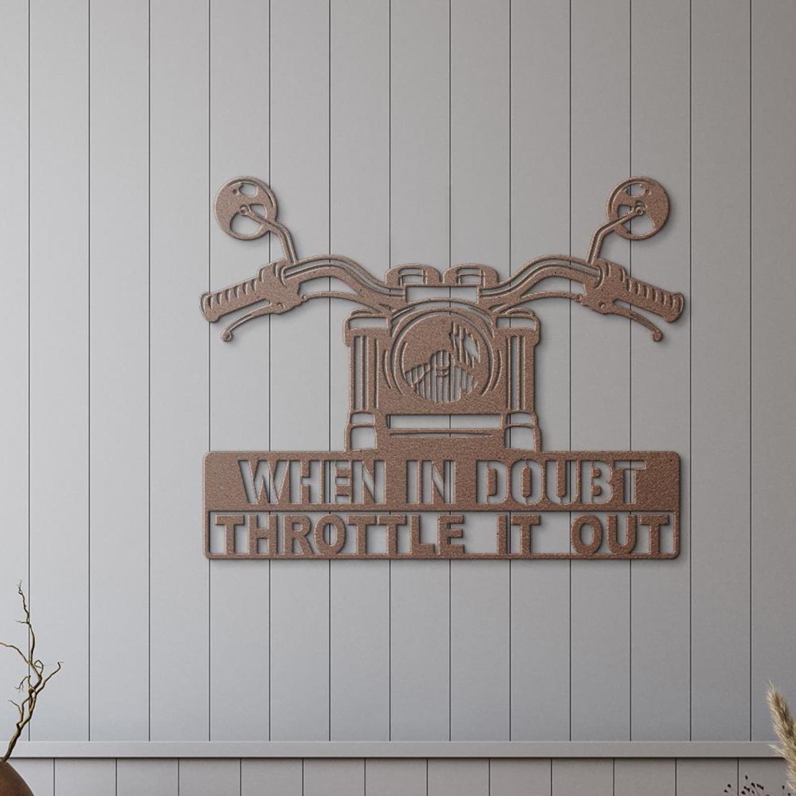When in Doubt, Throttle It Out Motorcycle Handle Bars Garage Sign for ...