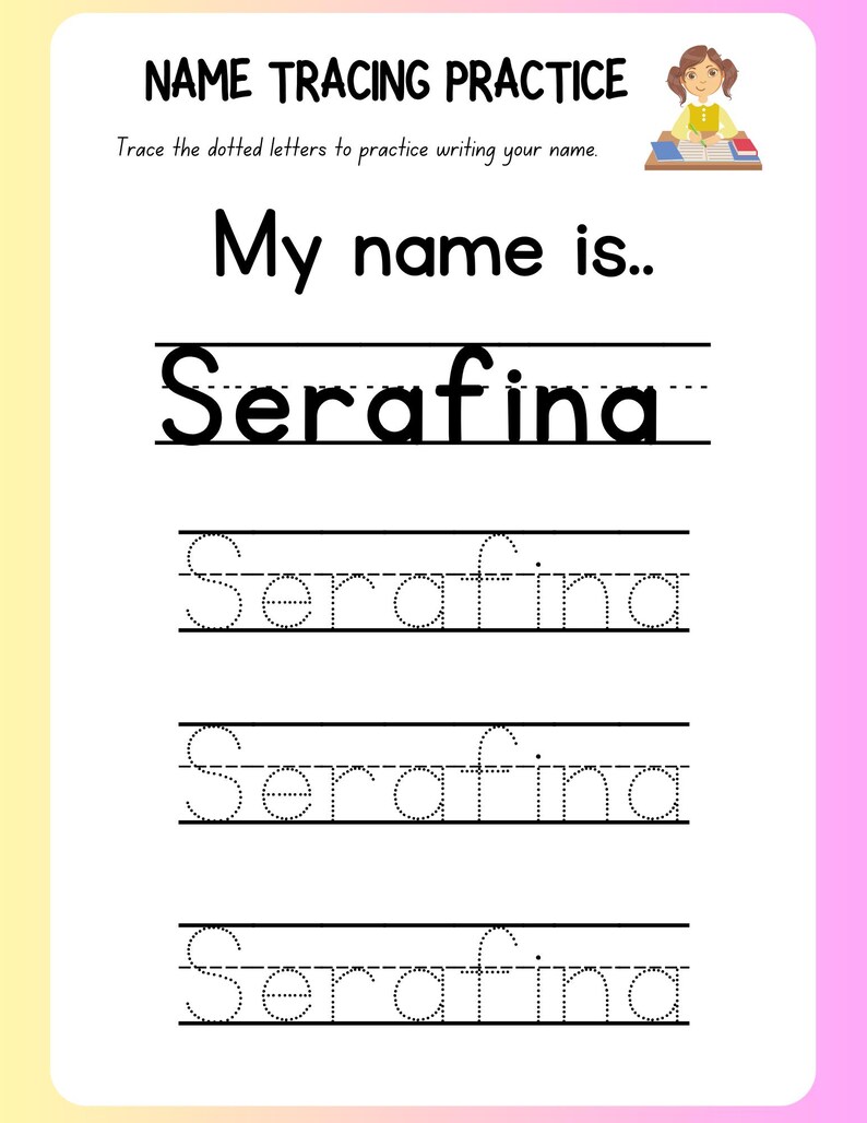 Editable Name Tracing Worksheet (DIGITAL) - Etsy
