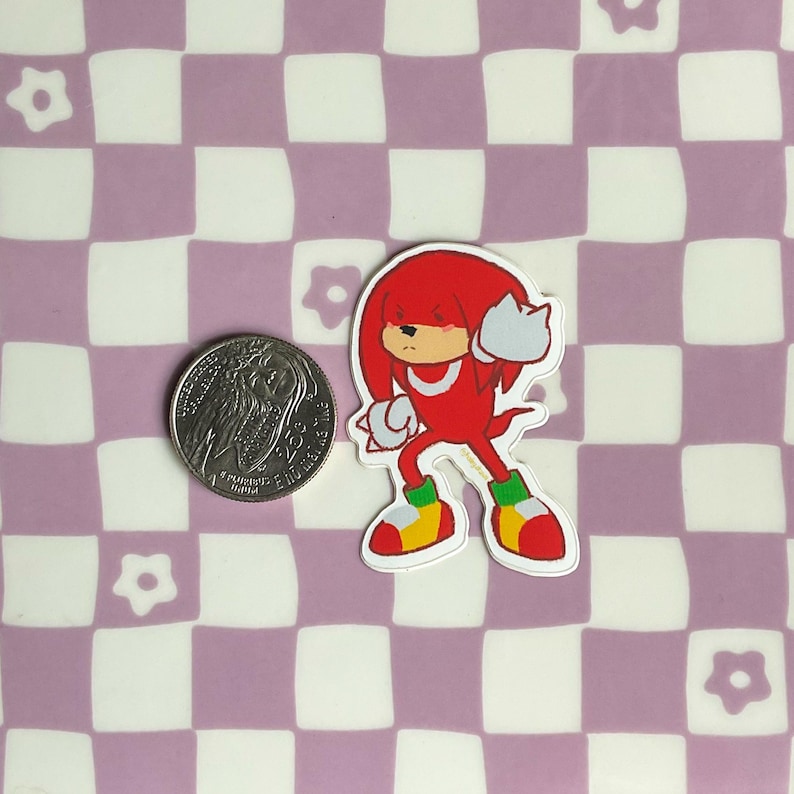 2" Knuckles the Echidna Sticker | Sonic the Hedge Hog Stickers - Etsy