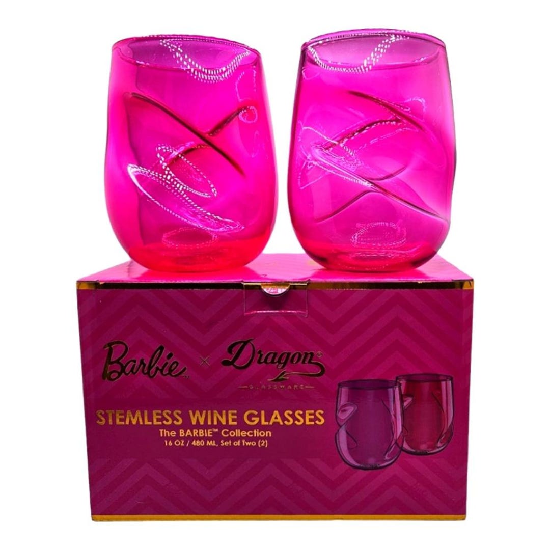 Barbie X Dragon Set of 8 Stemless Wine Glasses With Bonus New in ...