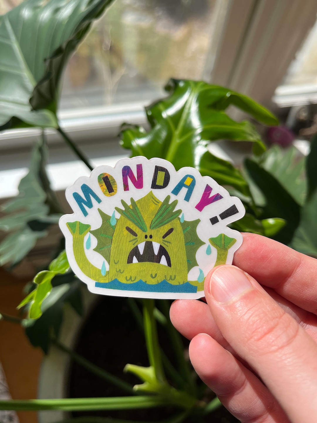 Monday Monster Vinyl Sticker | Decal for Laptop, Phone, Water Bottle ...