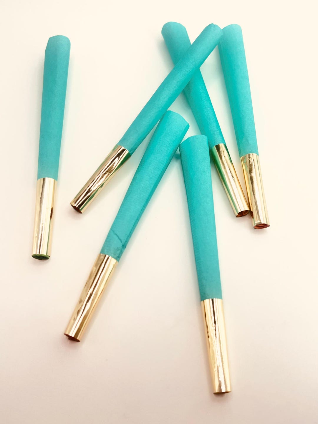 99 Pre-roll Cones | AQUA + GOLD | Classic Size 98mm | Chic + Natural ...