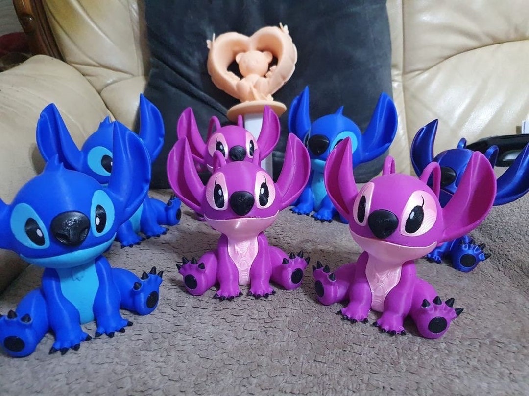 Charming 3D Printed Stitch and Angel Figures - Etsy
