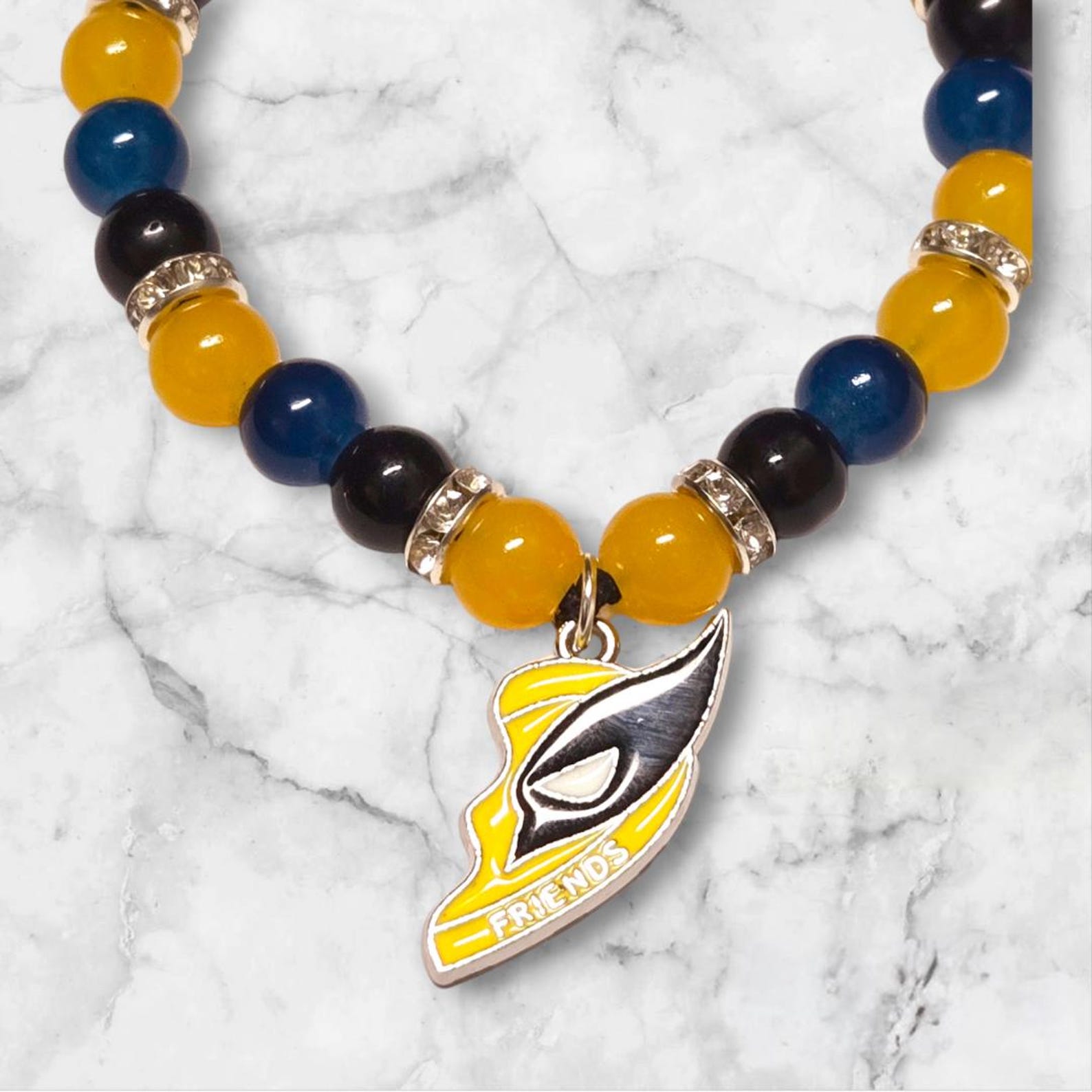 Deadpool and Wolverine Friendship Bracelets | Stretchable Glass Beads ...