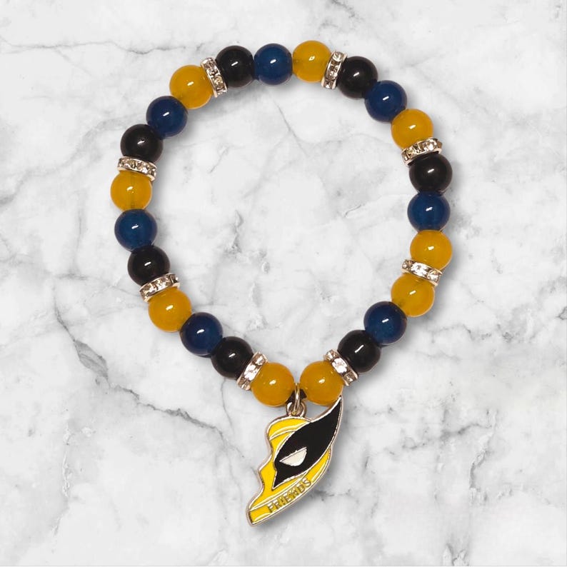Deadpool and Wolverine Friendship Bracelets | Stretchable Glass Beads ...