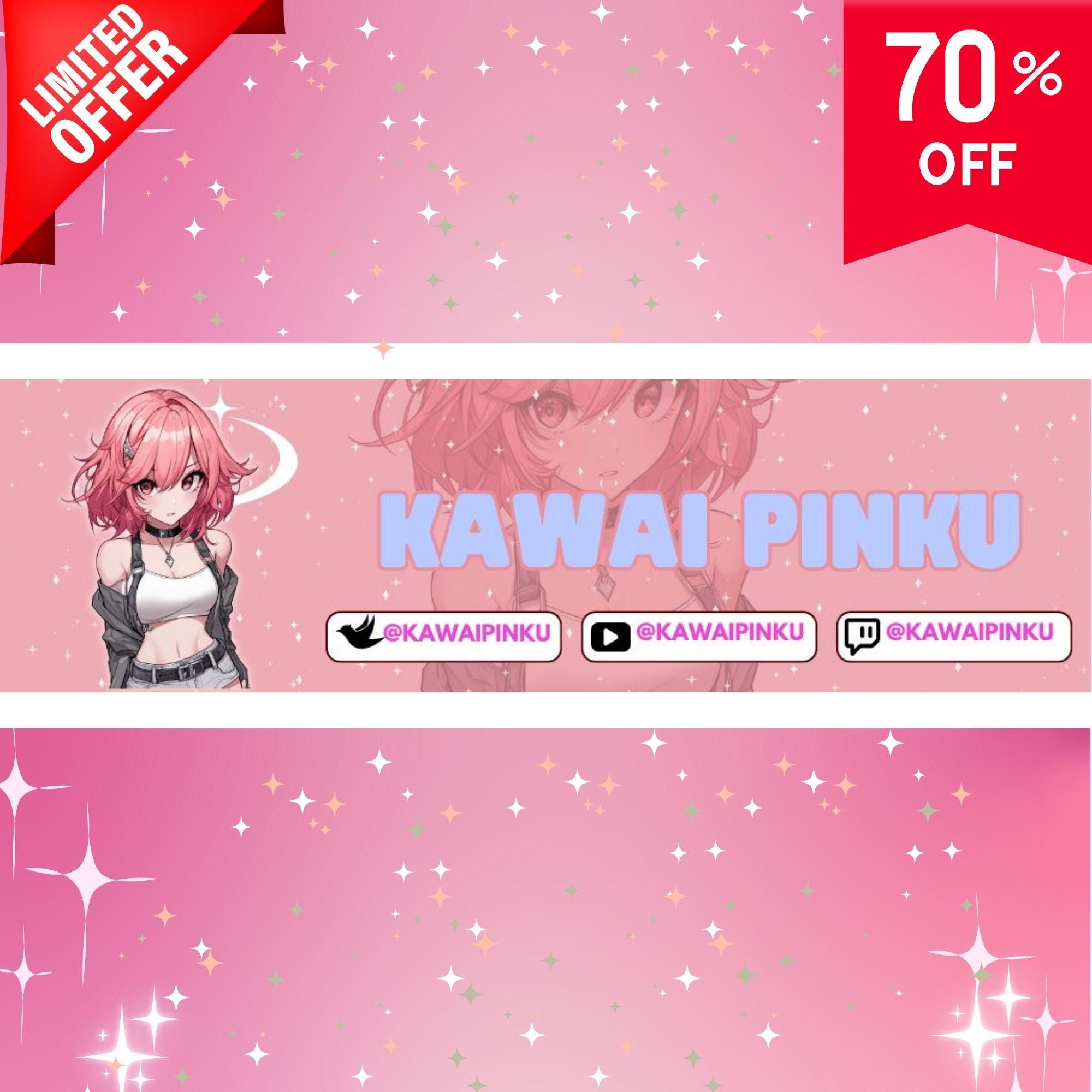 Custom Twitch Banner, Kawaii Cute Banner, Twitch Banner, Anime Twitch ...