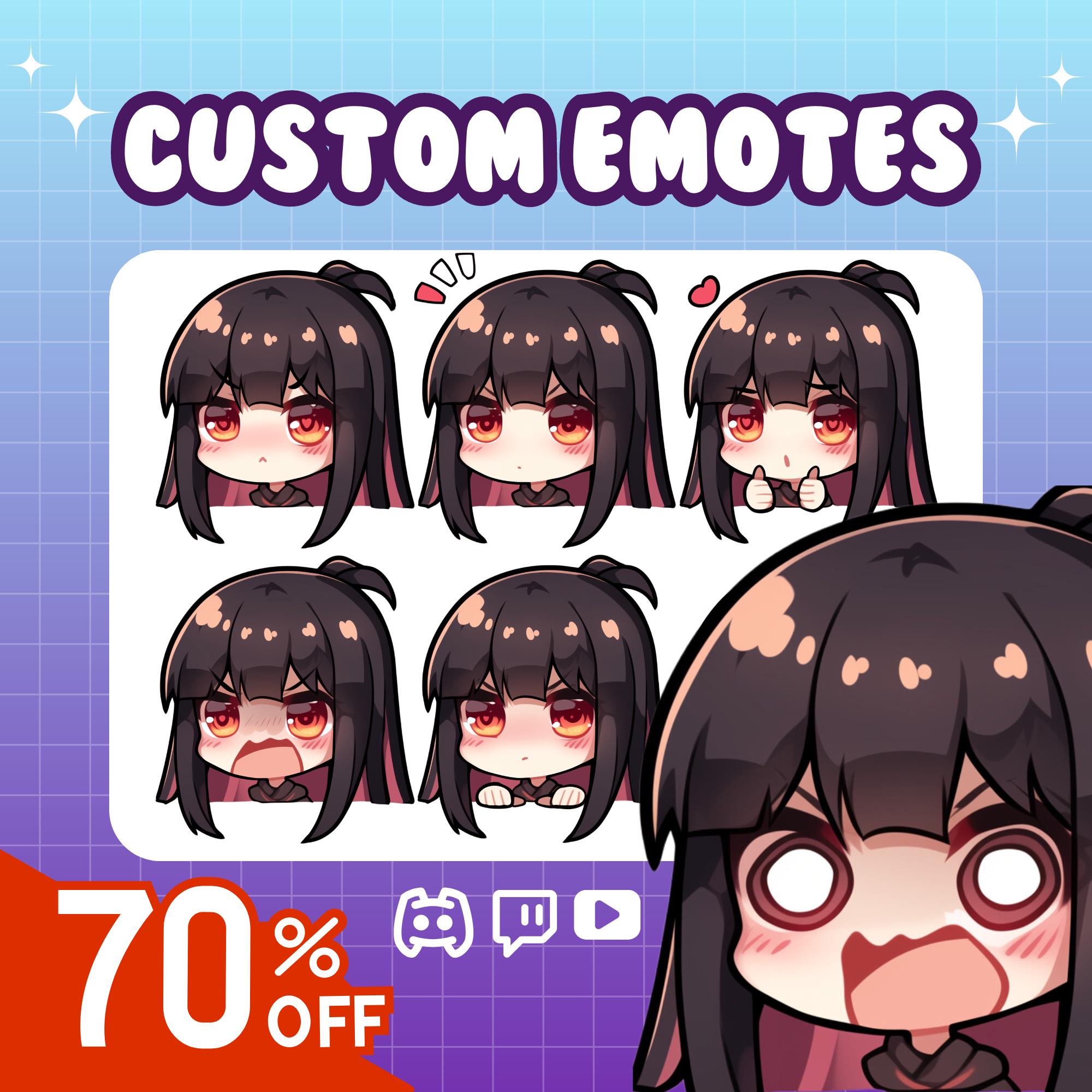 Custom Emote, Vtuber Emotes, Pet Emotes, Cute Chibi Emotes, Commision ...