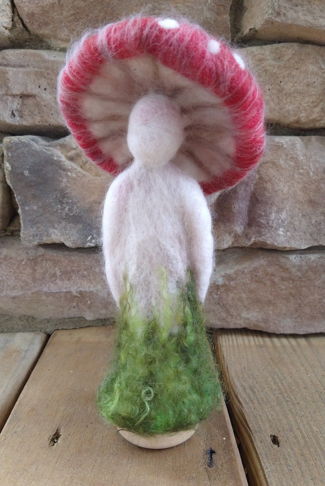 WALDORF Felted Fungi Folk Fly Agaric Wool Felted Figure Felt Doll ...