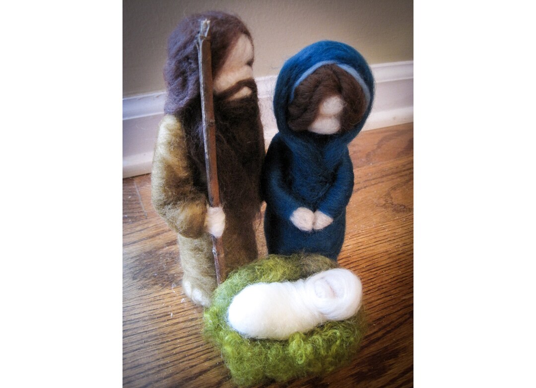 Waldorf Felted Wool NATIVITY Creche Christmas Set Needlefelted by ...
