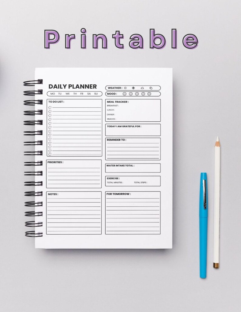 ADHD Daily Planner Printable ADHD Planner Downloadable Planner ...