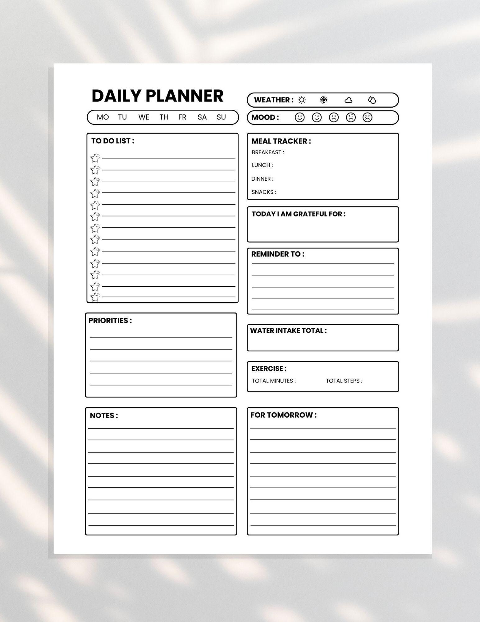 ADHD Daily Planner Printable ADHD Planner Downloadable Planner ...
