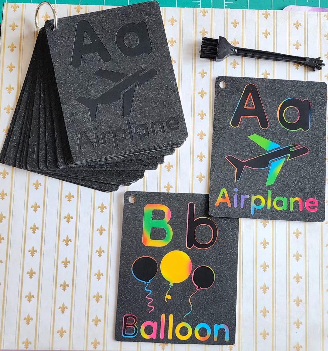 Creative Learning: Stenciled Alphabet Scratch Art for Kids - Etsy