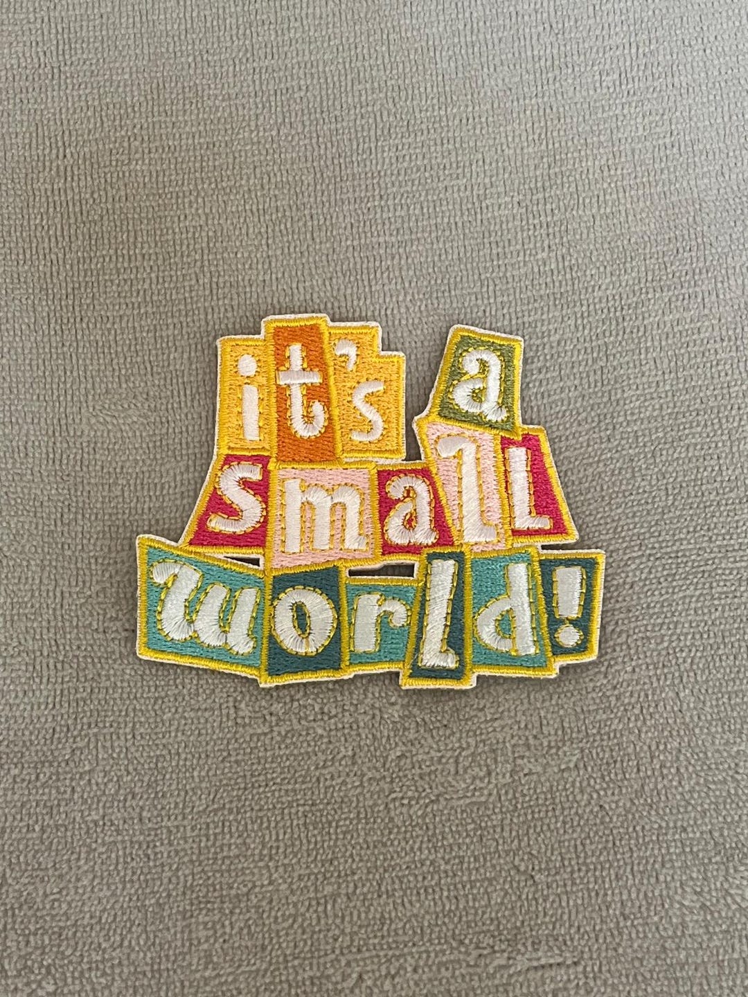 Its a Small World Sign Patch Colorful Disney Iron-on 3 X 2.5 Inch ...